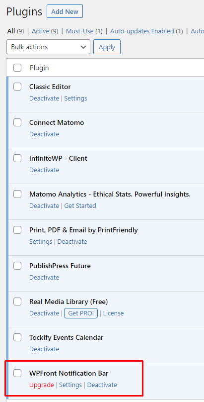 WP-Notification Bar Plugin | LibWin Website Training